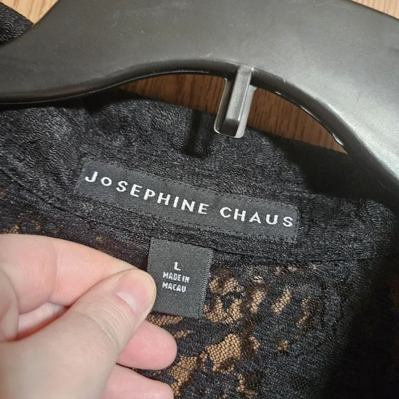 Josephine Chaus | Tops | Josephine Chaus Black Lace Nylonspandex Long ...